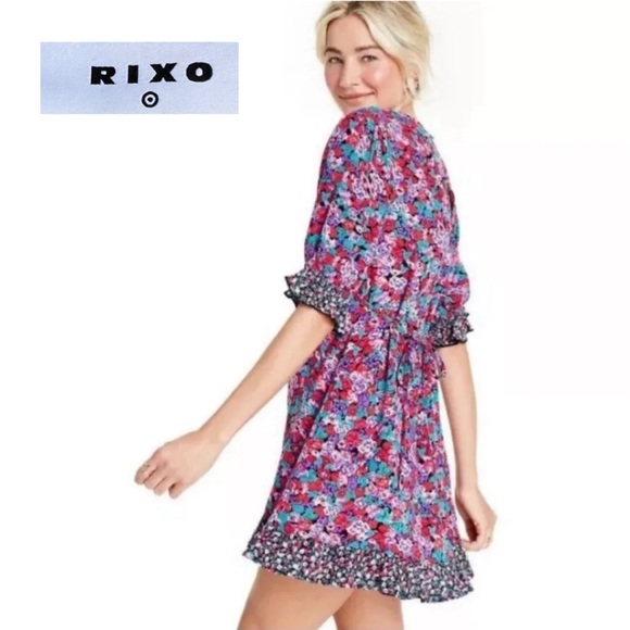 RIXO | Dresses | Rixo X Target Mini Dress Mixed Floral Puff Sleeve Plus Size 618 | Poshmark